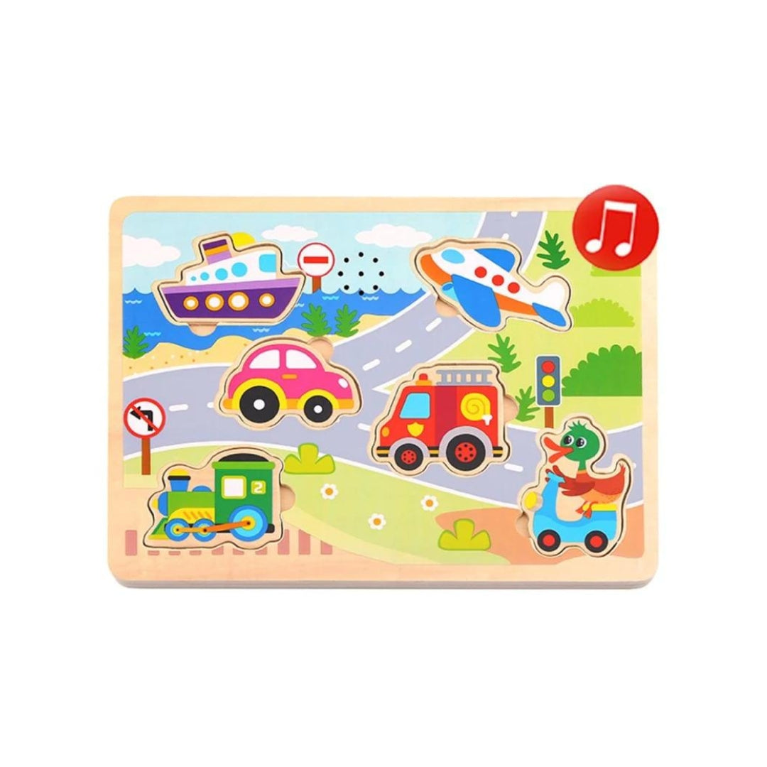 Puzzle de Medios de Transporte con Sonidos – Mamás Mateas