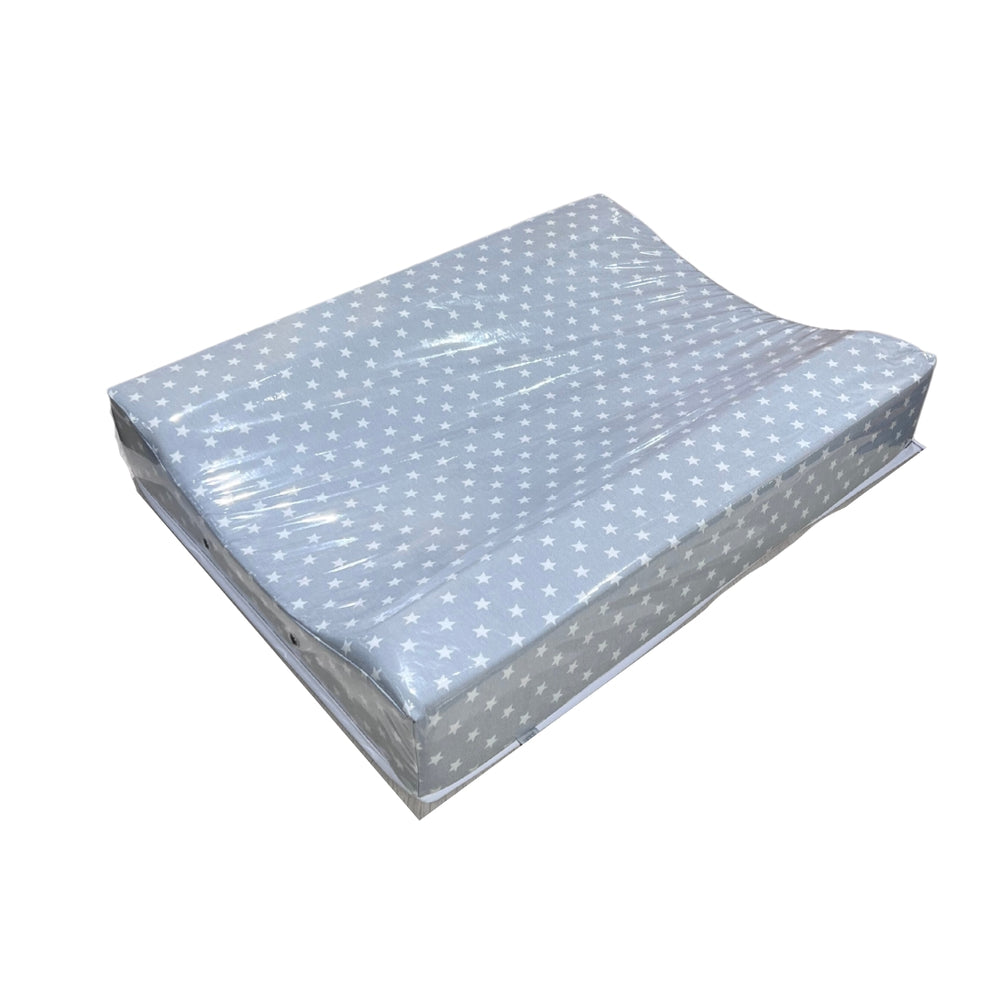 Anatomical Double Changing Mat - Grey with White Stars – Mamás Mateas