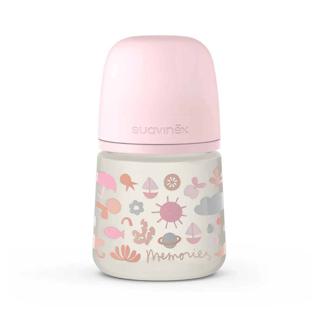 Mamadera Memories Flujo Lento con Tetina Fisiológica - 150ml - Rosada ...