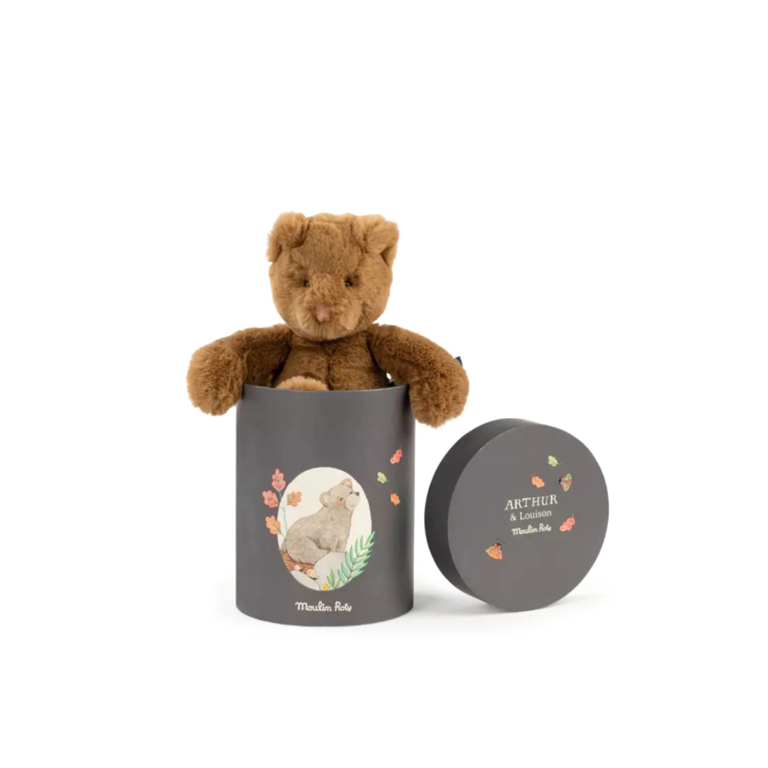 Peluche en Caja Arthur et Louison - Oso | Moulin Roty – Mamás Mateas